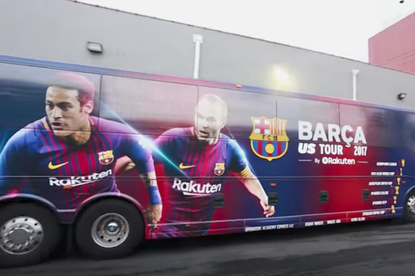 FC Barcelone - Neymar à l'honneur sur le bus blaugrana aux Etats-Unis