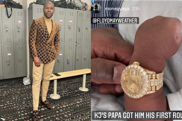 Mayweather offre cette Rolex en diamants à son petit-fils de 5 semaines