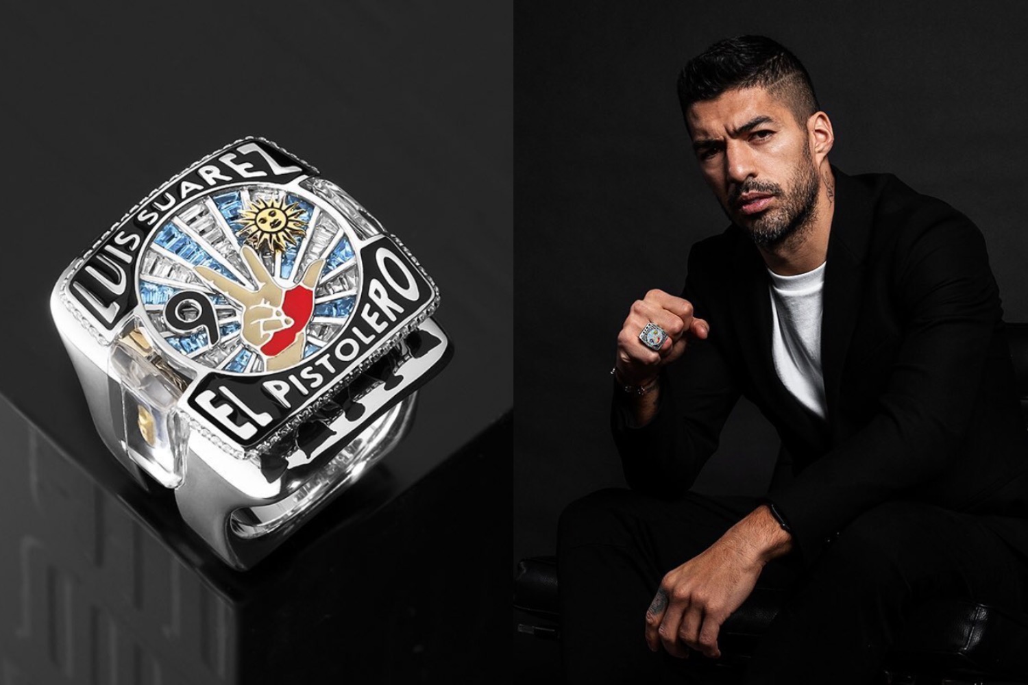 Luis Suarez, d'or et de saphirs sa nouvelle bague "El Pistolero" façon ...