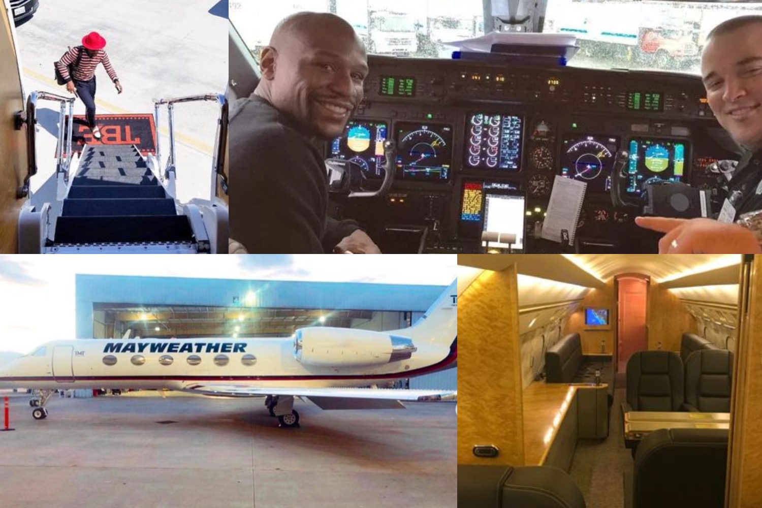Mayweather, à bord de son impressionnant jet personnalisé à 60 M$