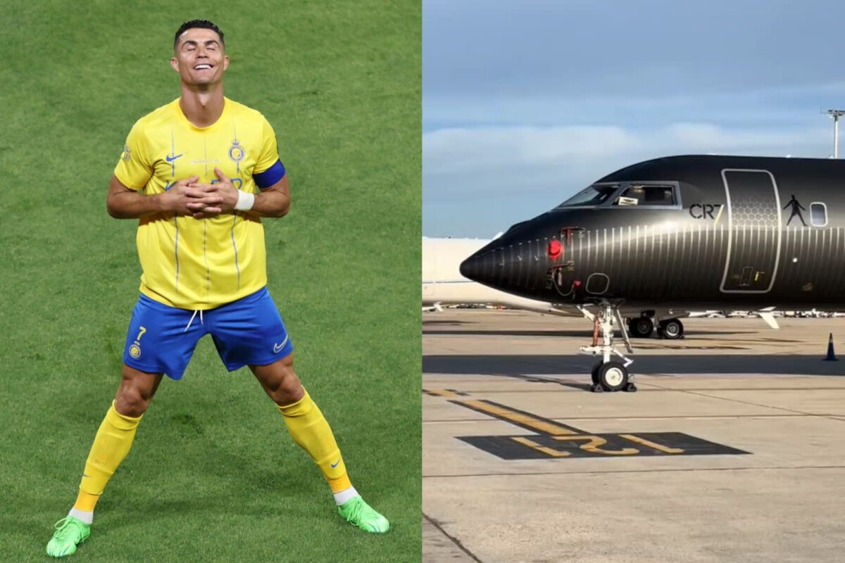 Cristiano Ronaldo. Son jet se pose à Manchester, les fans de United ...