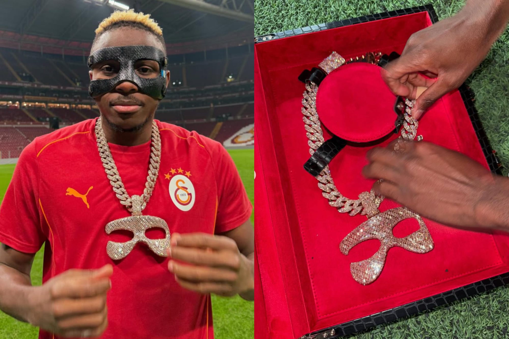Victor Osimhen. Son masque d'or et de diamants à 330 000$